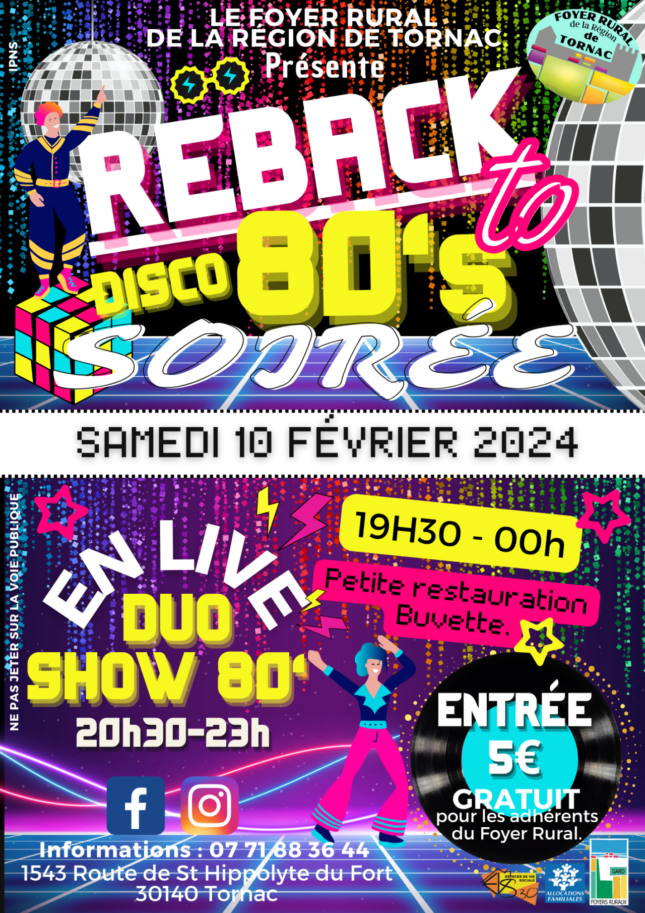 SOIRÉE DISCO 80'S*10FÉVRIER2024 - Foyer Rural de la Région de Tornac
